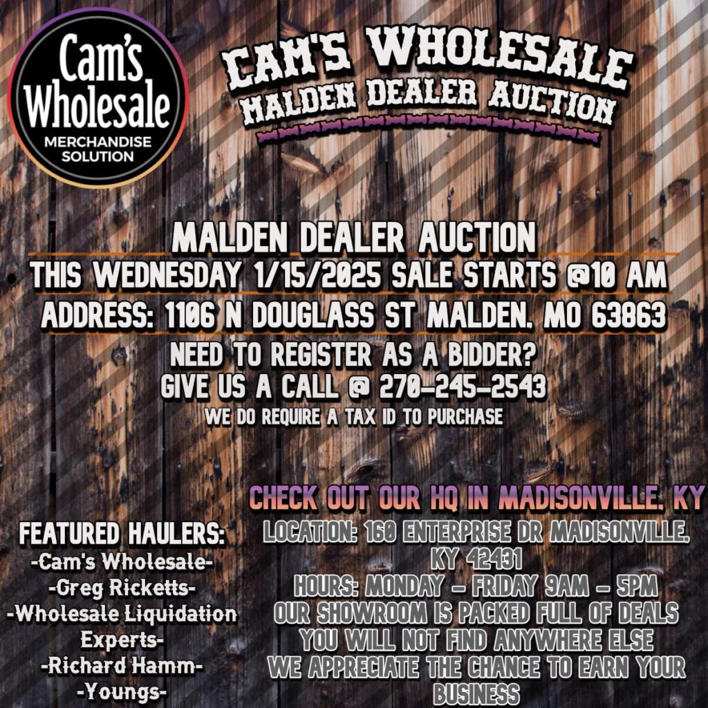 Auctions – Cam’s Wholesale